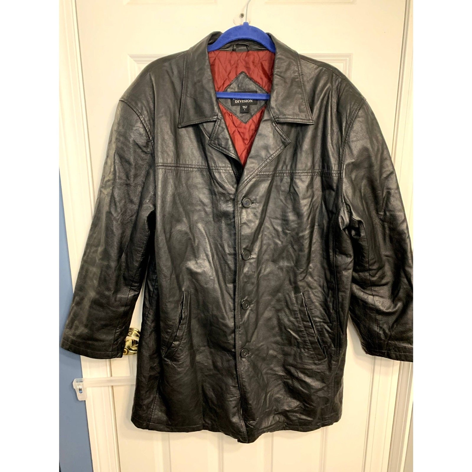 Haband Executive Division Lined Leather Jacket Men's Size Large | eBay