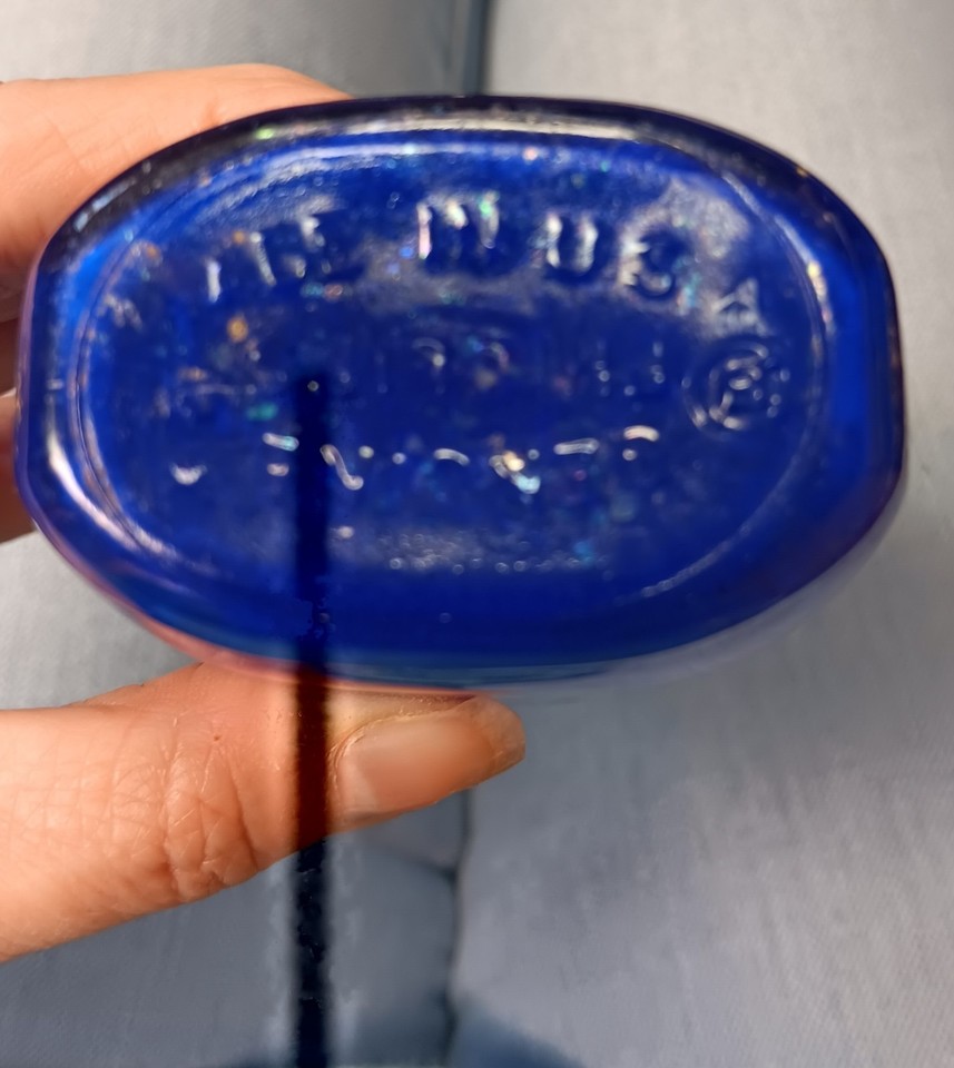 Vintage COBALT Blue made in USA Glass bottle Genuine Phillips milk ...