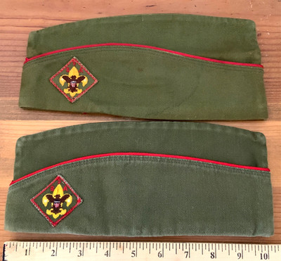 2 Vintage BOY SCOUTS OF AMERICA Official GARRISON HAT Caps BSA - MEDIUM ...
