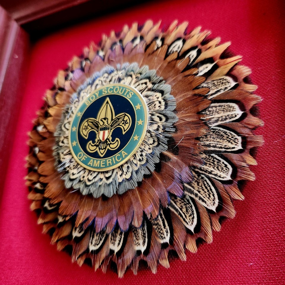 Vintage 90's Boy Scouts Norman Pierce Native American Feather Art ...