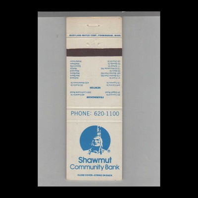 Matchbook Cover Shawmut Community Bank Boston, MA | eBay