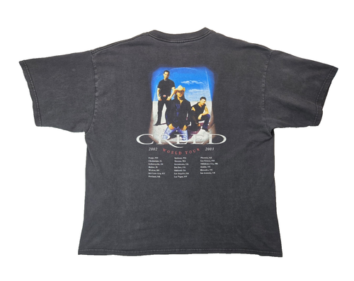 Creed Vintage Weathered Y2K 2002 2003 Tour Black Band T Shirt Mens XL ...