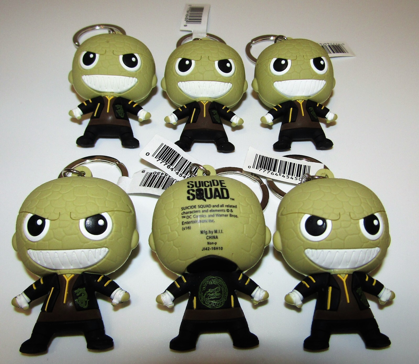 2016 DC Suicide Squad Figural Keyring Lot of (6) Key Chains Killer Croc ...