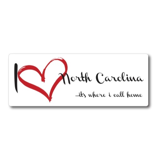 I Love North Carolina, It's Where I Call Home US State Magnet Decal ...
