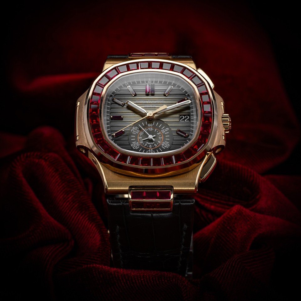 Patek Philippe Nautilus Rose Gold Brown Dial Ruby 5980/12R Rare ...