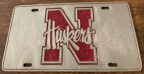 Vintage University of Nebraska Cornhuskers Booster License Plate HEAVY ...