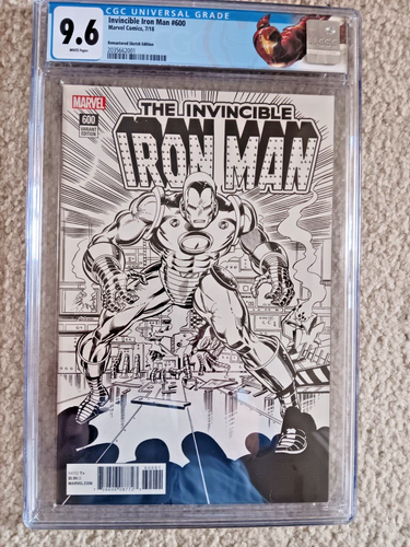 Invincible Iron Man Comic # 600 Remastered John Romita Jr Sketch CGC 9. ...