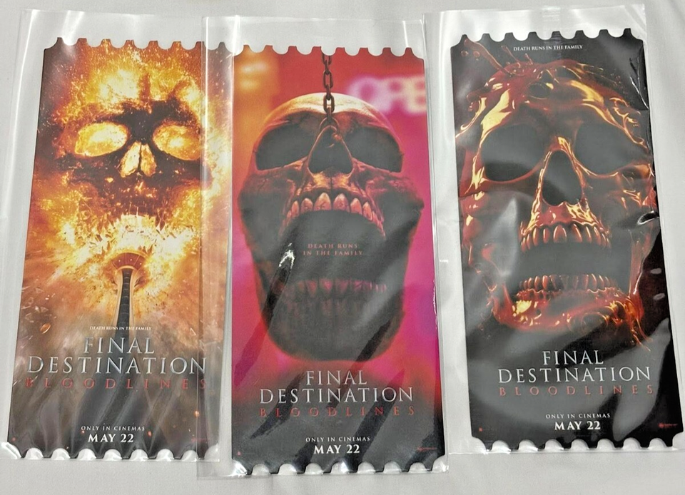 FINAL DESTINATION BLOODLINES Authentic Collectible Ticket Set of 3 ...