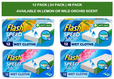 Flash Speed Mop Wet Cloths Refills ( 12 | 24 | 48 Pack ) Speed Mop Refill UK | eBay