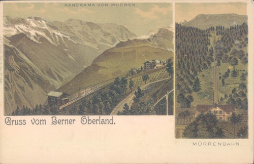 SWITZERLAND Gruss vom Berner Oberland Murrenbahn 1900s litho PC | eBay