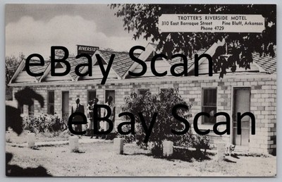 Arkansas Pine Bluff Postcard Trotter's Riverside Colored Motel Green ...