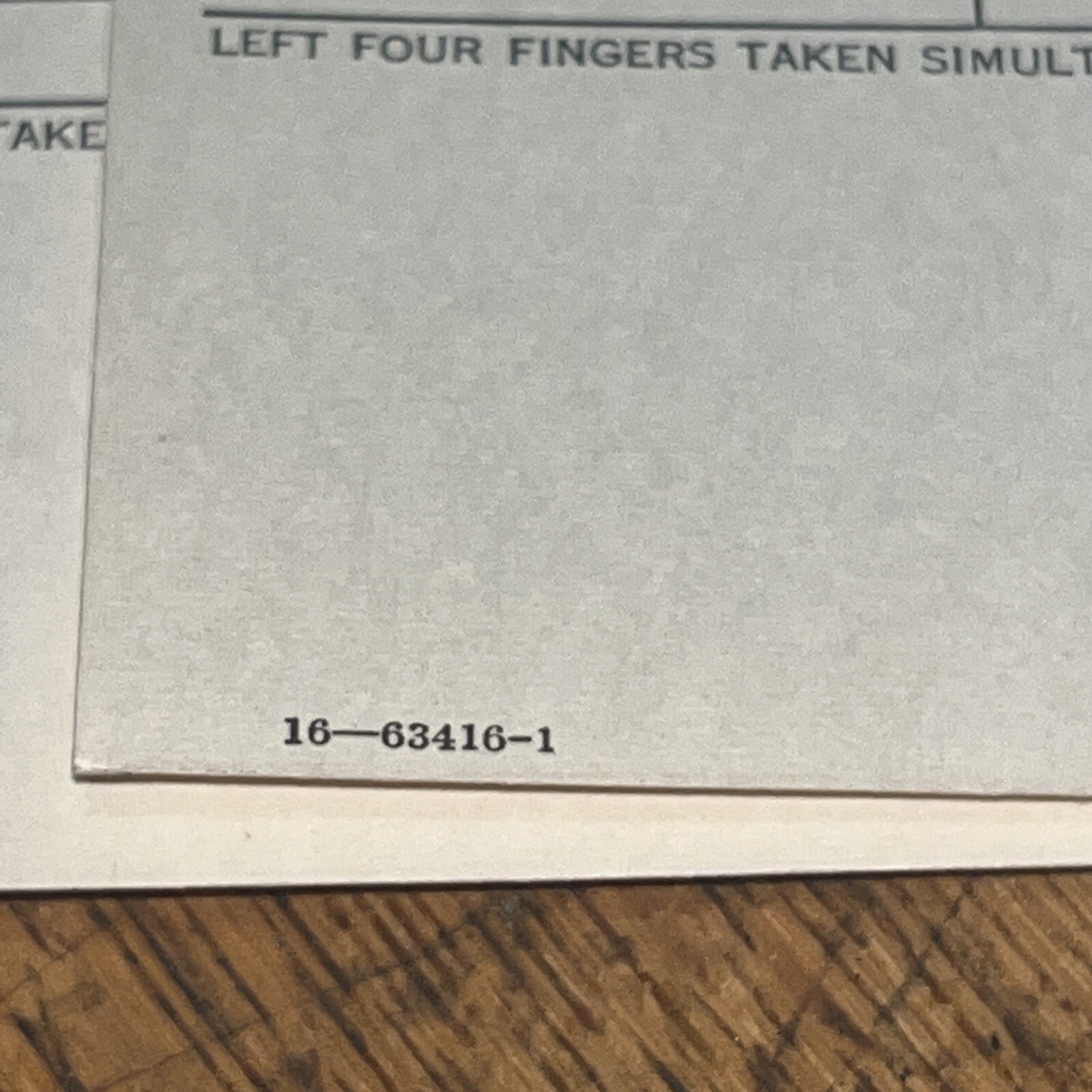 FBI Fingerprint Cards, Form FD-258 - 5 cards unused Vintage 1955 Blank ...