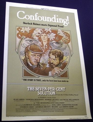 SEVEN PERCENT SOLUTION ORIGINAL 27X41 FOLDED MOVIE POSTER 1976 ALAN ...