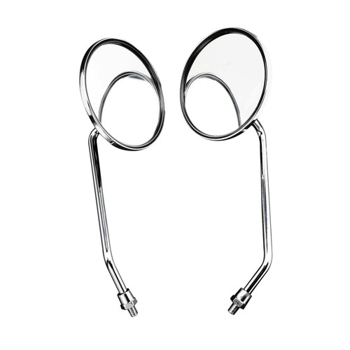 Pair Round Mirrors 8mm Universal For Honda Yamaha Kawasaki Suzuki