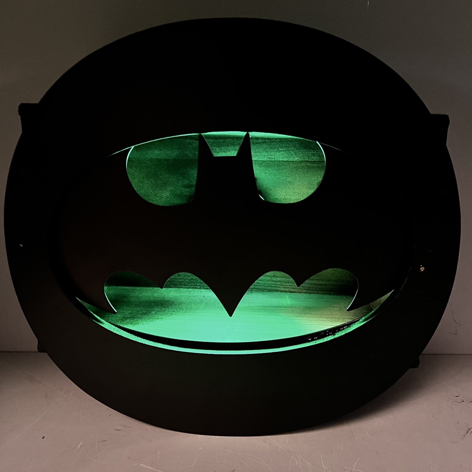 BATMAN Bat Light Handmade Beacon Symbol Logo Wooden Remote RGB Colors ...