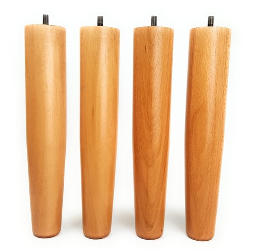 Piedi per Rete a Doghe set 4 pz. Gambe Letto coniche in Legno di Faggio ...