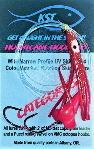 KOKANEE TROUT FISHING TACKLE 4 CATEGORY FIVE RUBY RED HOOCHIE FISHING ...