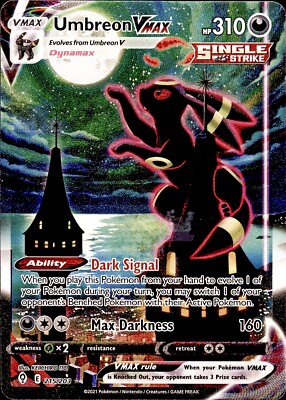 Umbreon VMAX | 215/203 | Evolving Skies | Mint | Alt Art | Pokemon TCG ...