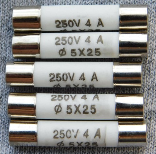 5 Pcs R055 4A 250V 5X25mm FAST BLOW Ceramic Fuse ~ Fast USA 1st Class ...