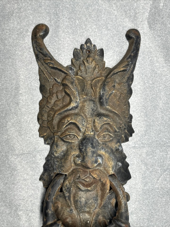 Large Vintage Rustic Northwind Cast Iron Door Knocker Gothic Nordic ...