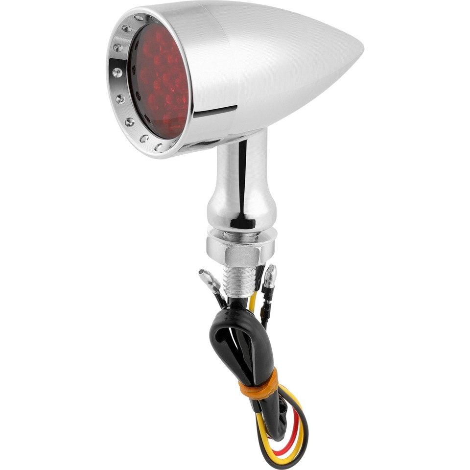 Chrome Motorcycle LED Bullet Blinker Turn Signal Tail Light For Harley ...