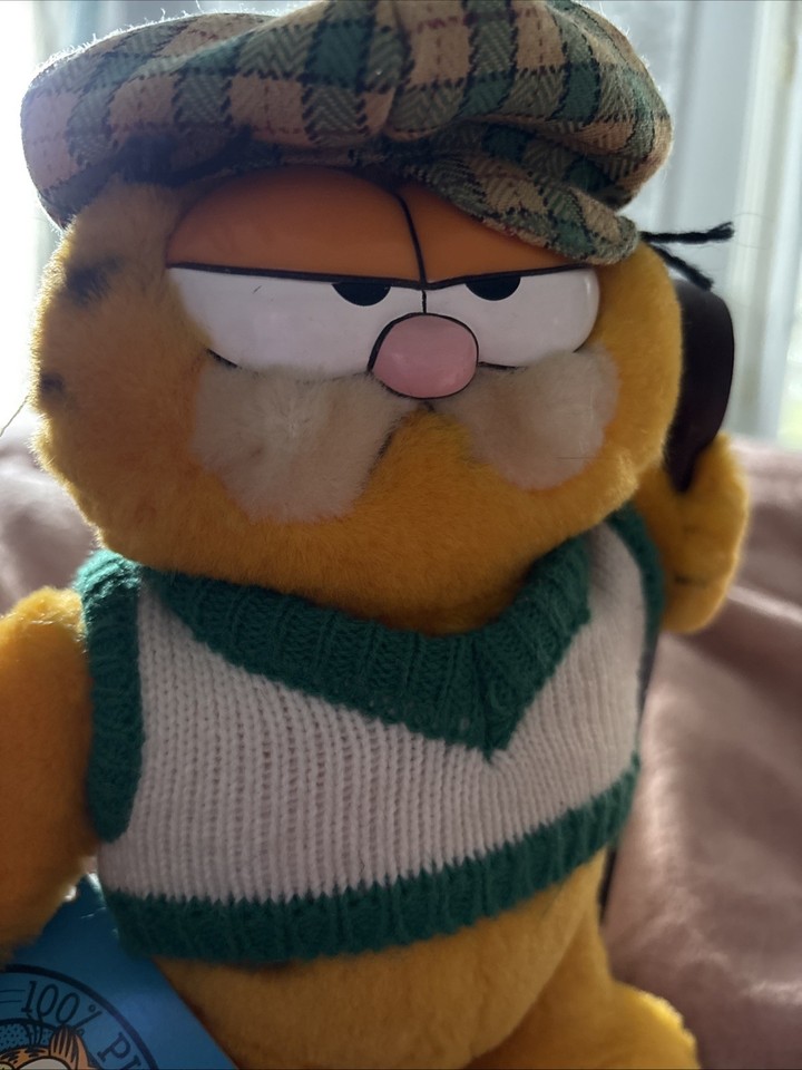 Vintage Garfield The Cat Golfer Plush Golf Club Dakin Vest 9” Stuffed ...
