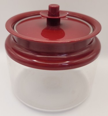 Tupperware 1.2L Airtight Round Container Burgandy Vintage | eBay UK