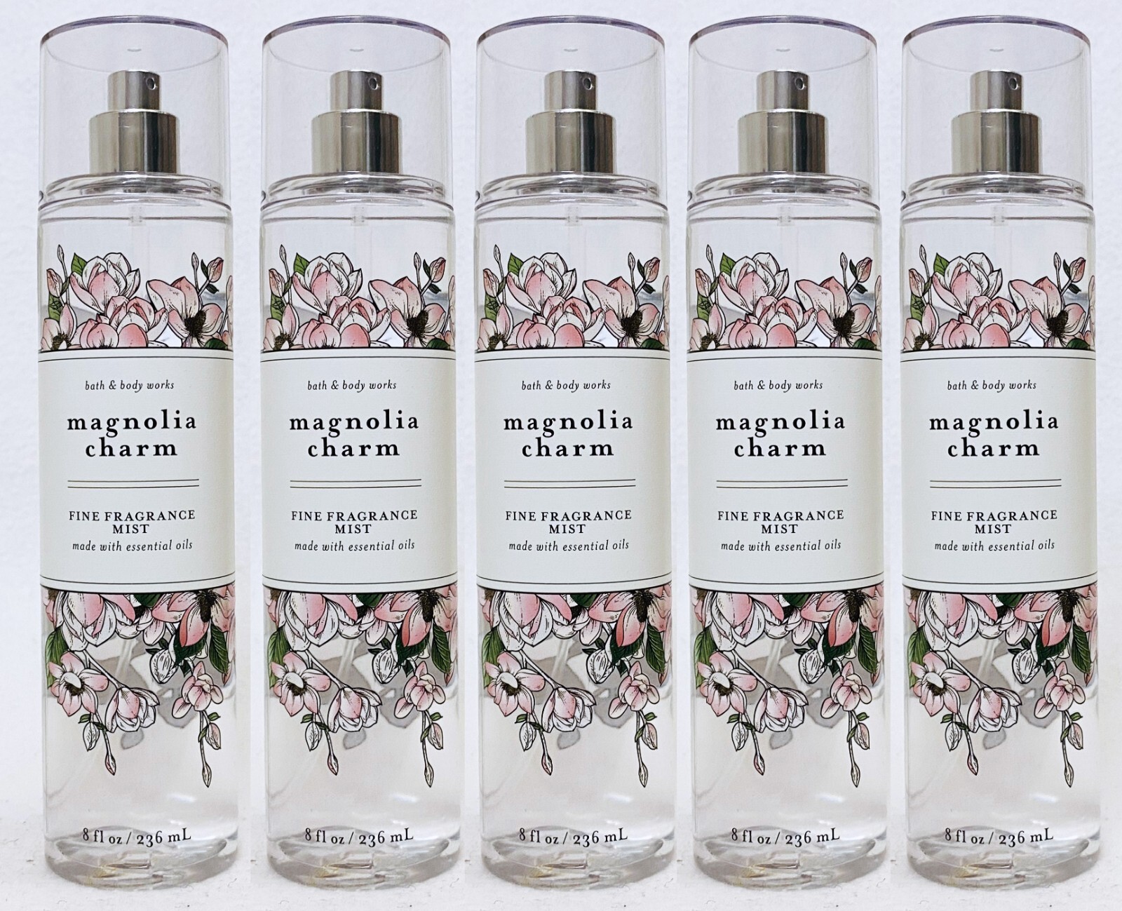 5 Bath & Body Works MAGNOLIA CHARM Fine Fragrance Mist Body Spray 8 oz ...
