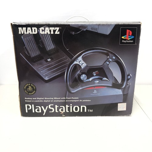 Mad Catz Dual Force Racing Wheel & Pedals Original Playstation PSX in ...