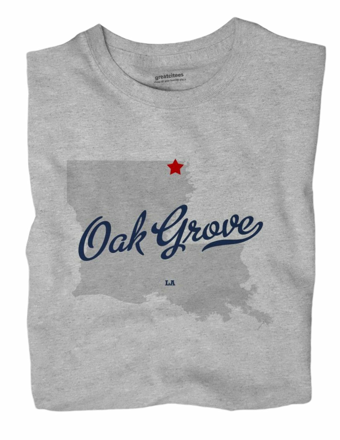 Oak Grove Louisiana LA T-Shirt MAP | eBay