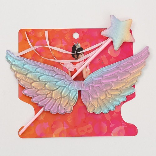 2Pcs/set Colorful Fairy Wings Sets with Wand Dress-Up Wings Halloween ...