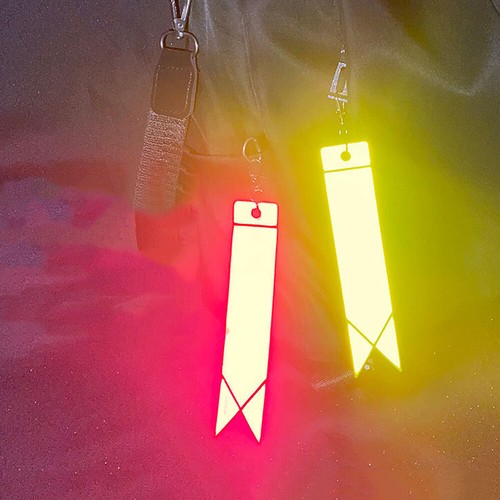 High Visibility Reflective Ribbon Pendant Keychain Bag Hanging Safety ...