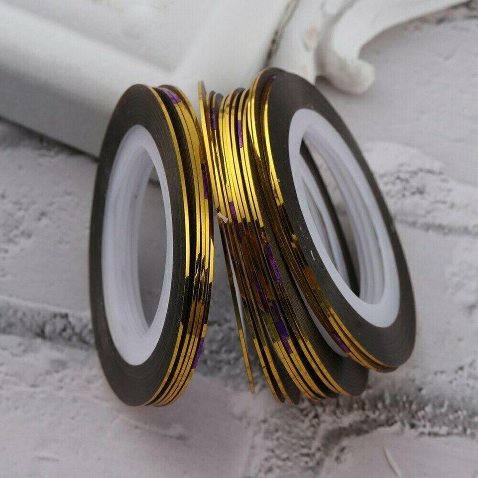 Gold Nail Striping Tape Nail Art Self Long Lasting PVC Easy Apply ...