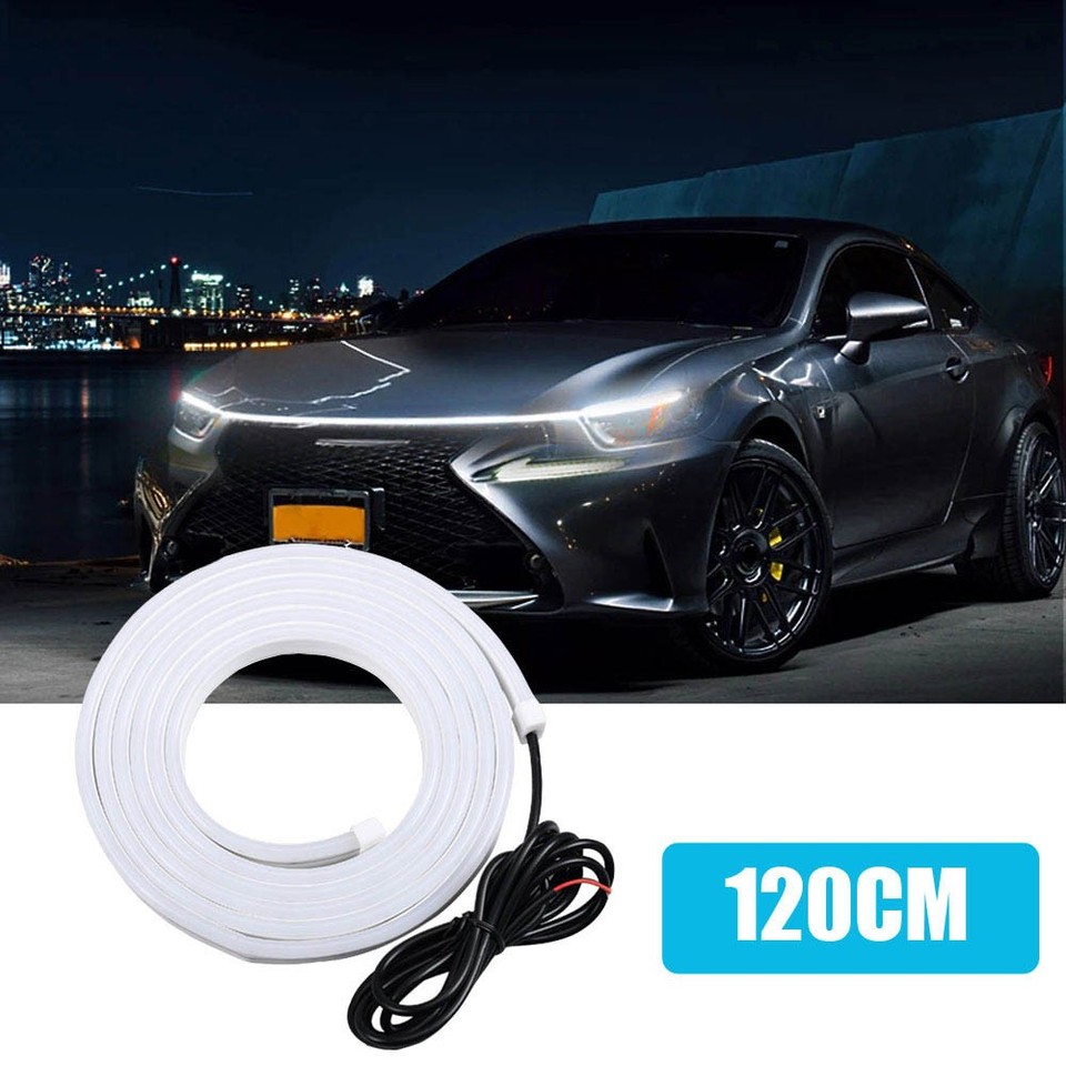 120cm Car Hood LED DRL Daytime Running Light Strip Accessories 12V ...