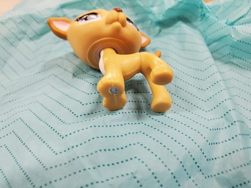 LPS Littlest Pet Shop #498 Authentic Brown Greyhound Dog Blue Eyes Pink ...