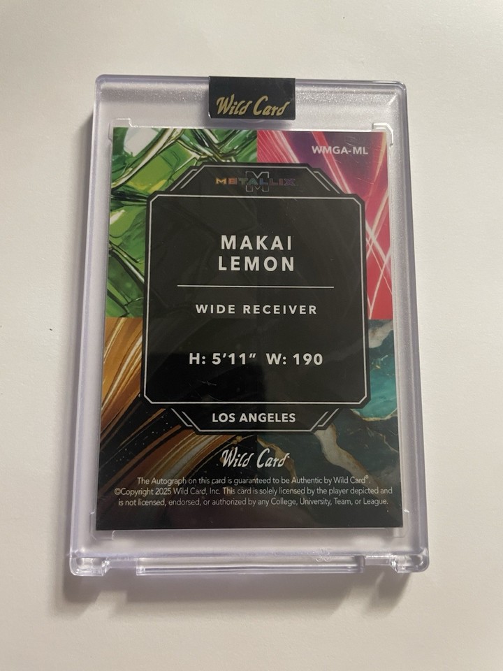 Makai Lemon 2025 Wild Card Metallix Glass Rookie Auto /5 USC Trojans | eBay
