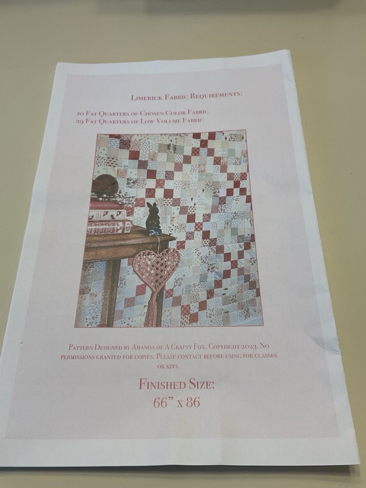 Limerick Quilt Kit 2 Color 66 X 80 Includes Pattern & All Fabrics For ...