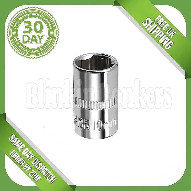 10MM STANDARD 1/4" INCH DRIVE SOCKET 6 SIX POINT 6PT METRIC FOR RATCHET ...