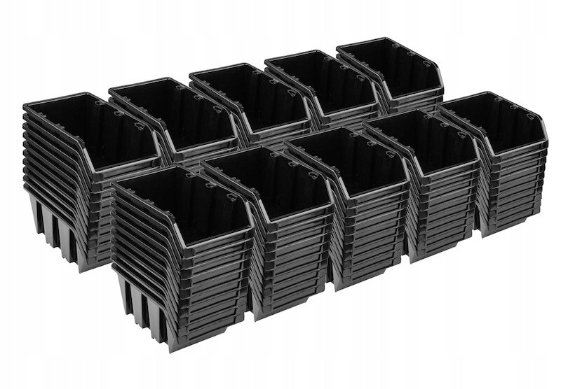 SET 100 PCS PLASTIC STORAGE BINS BOXES 60 x 115 x 80 mm (2,4 x 4,5 x 3 ...