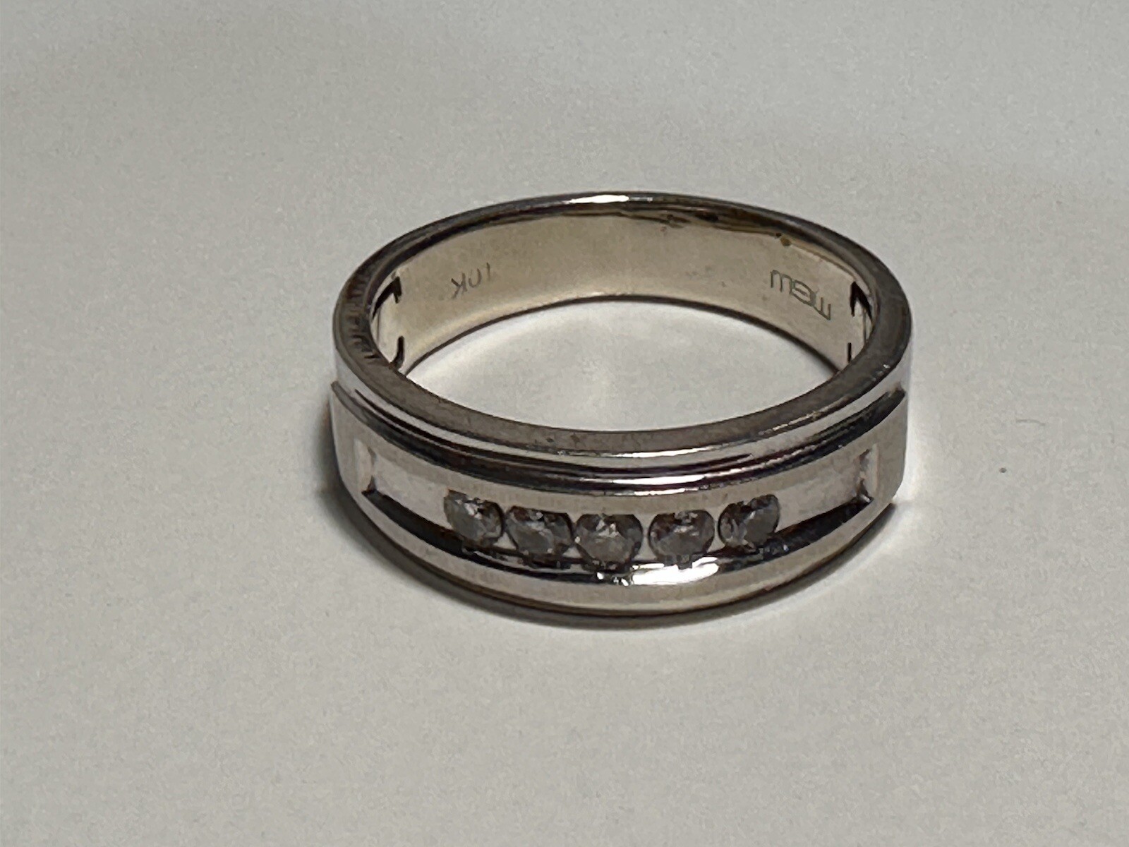 10k White Gold Men's Nat Diamond Wedding Band Ring 0.5 Cttw Kay ...