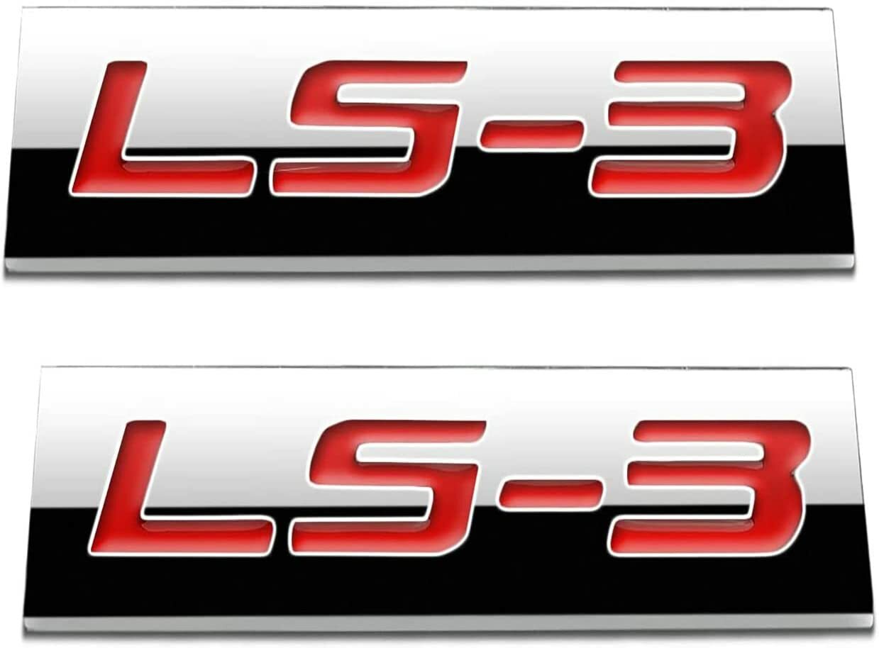 Pair Set 3D Metal LS3 Engine Motor Emblem LS-3 Badge for Trunk Hood ...