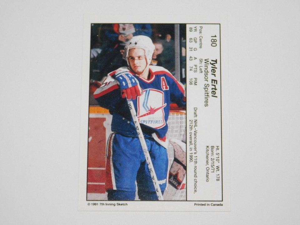 1990-91 7th Inning Sketch OHL #180 Tyler Ertel | eBay