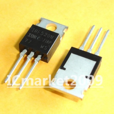 50 PCS IRF520N TO-220 IRF520NPBF IRF520PBF IRF520 N-Channel MOSFET ...