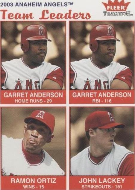 2004 Fleer Tradition - Team Leaders Garret Anderson, John Lackey, Ramon ...