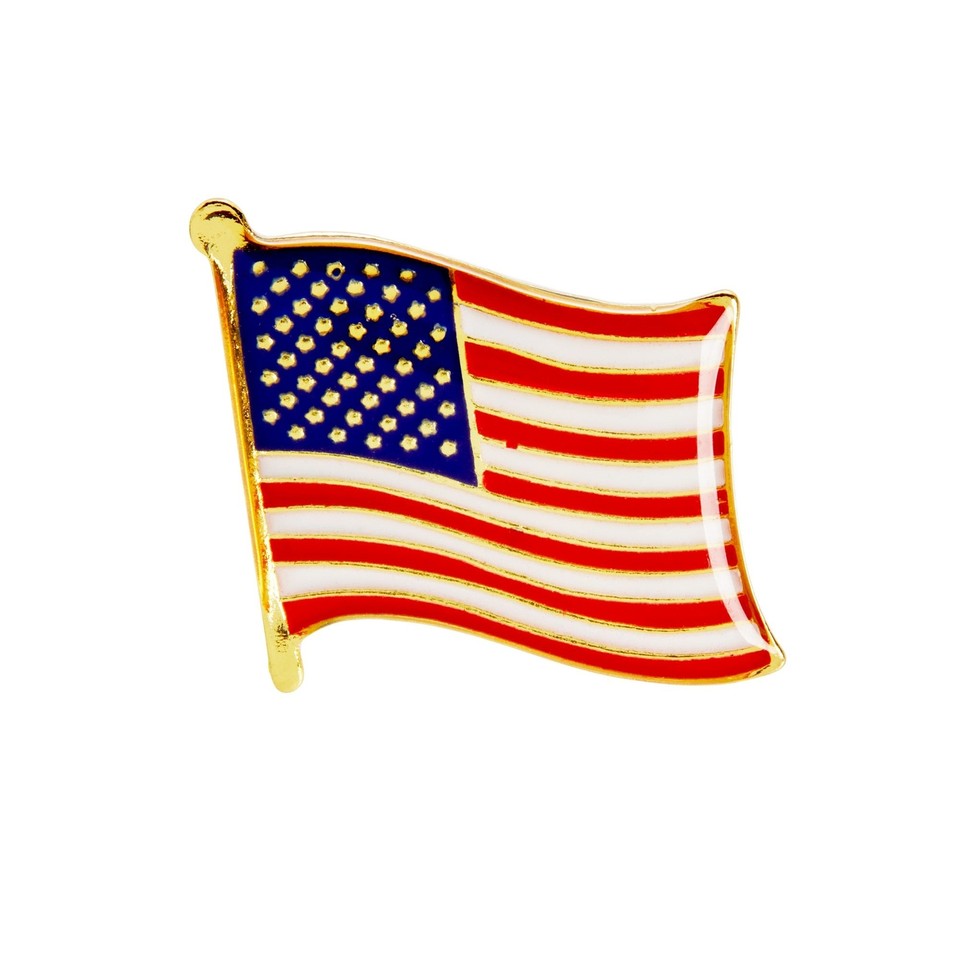 24-Pack American Flag Waving Lapel Pins, Patriotic US Flag Pins for ...
