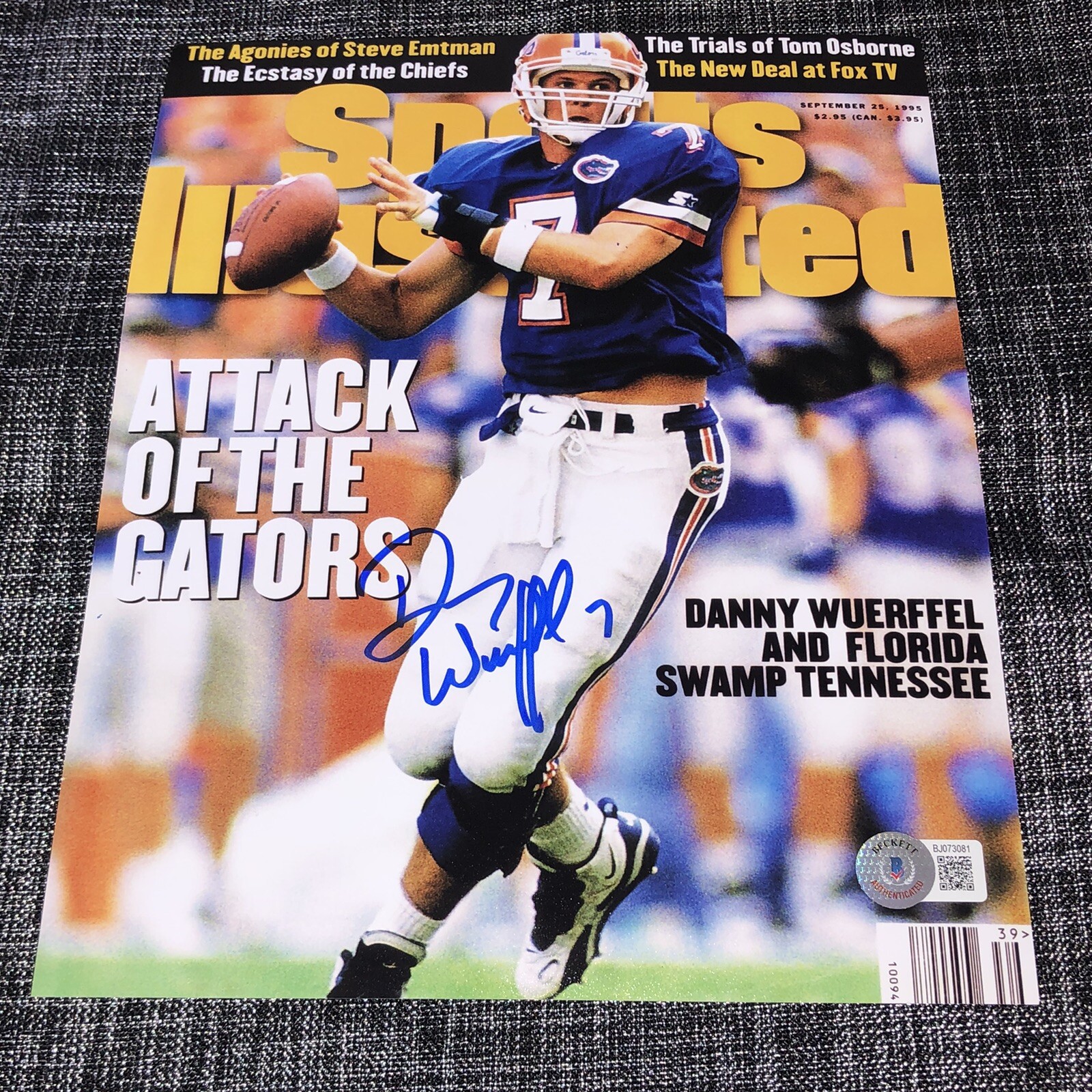 DANNY WUERFFEL SIGNED AUTOGRAPH 8X10 PHOTO FLORIDA GATORS BECKETT BAS ...