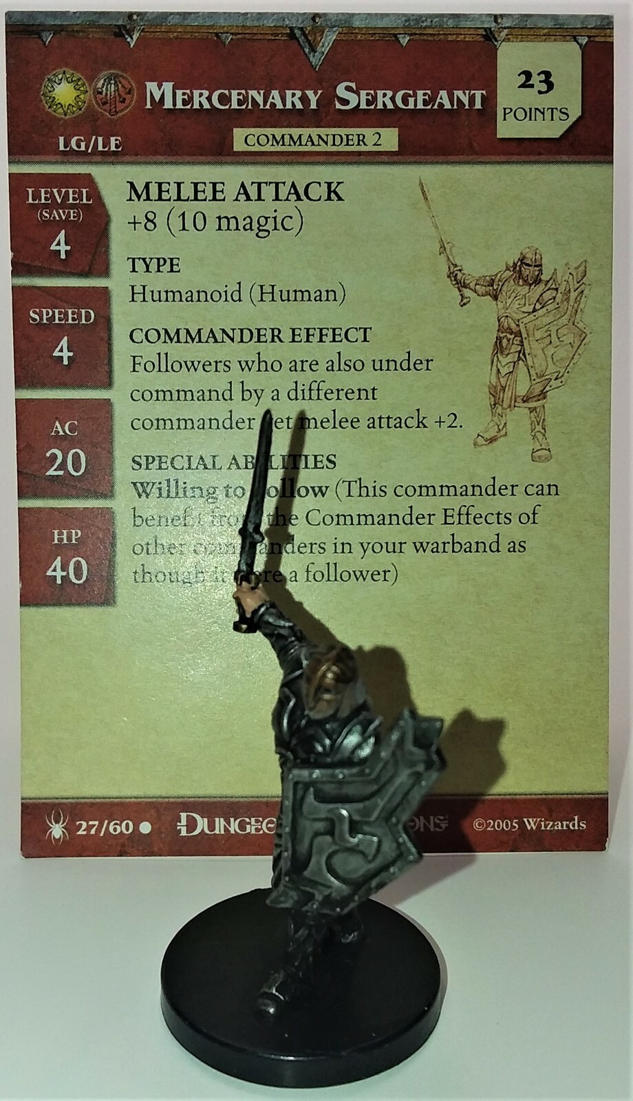 Mercenary Sergeant #27 Underdark D&D Miniatures with Card | eBay