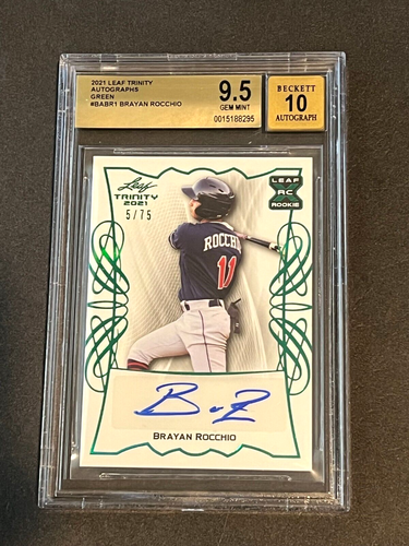 2021 Leaf Trinity - Brayan Rocchio #BA-BR1 Green /75 (AU, RC) for sale ...
