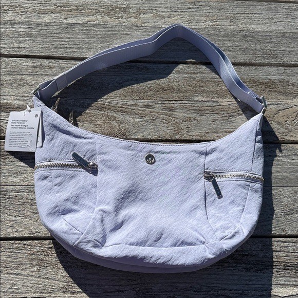 Lululemon Slouchy Sling Bag 6L Metal Hardware Serene Blue Gold NWT | eBay