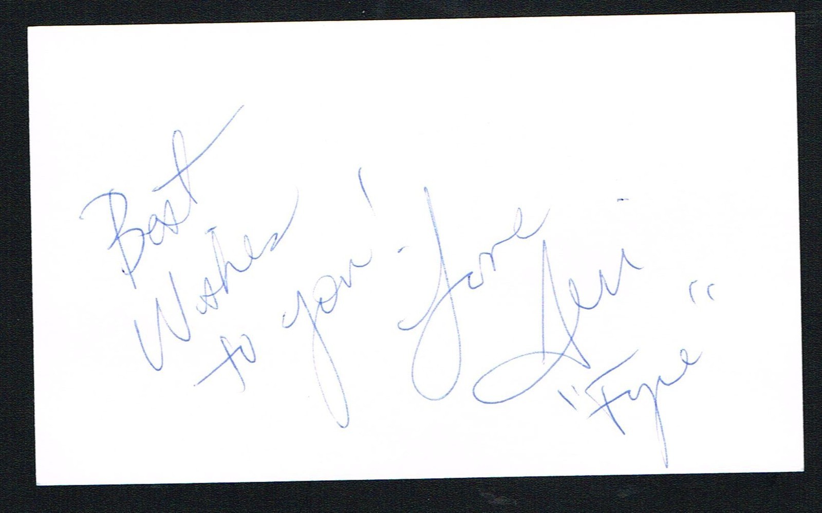 Teri Byrne "Frye" signed autograph 3x5 index card Member of WCW's Nitro ...